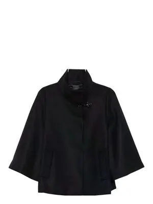 FAY Toggle-fastening Funnel-neck Cape - Blue