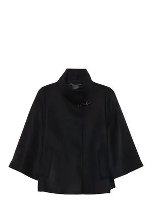 FAY Toggle-fastening Funnel-neck Cape - Blue