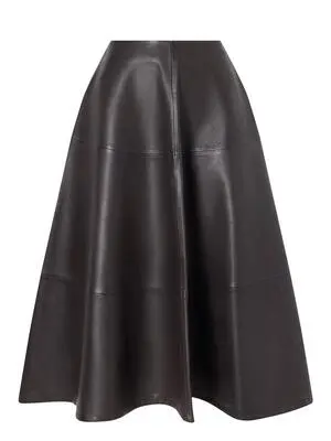 Altuzarra Varda Paneled Leather Midi Skirt - Brown