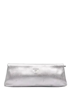 PRADA 2013-2026 Metallic Saffiano Frame Clutch Bag