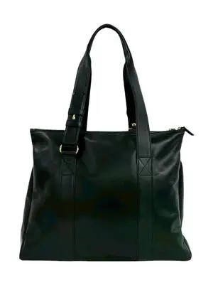 Saint Laurent 1980-1990 Leather Tote Bag - Black