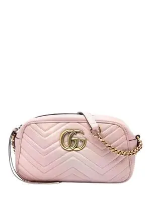 Gucci Gg Marmont Matelassé Calfskin Small Crossbody Bag - Pink