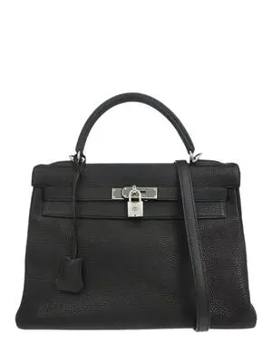 Hermès 2008 32 Kelly Retourne Two-way Handbag - Black