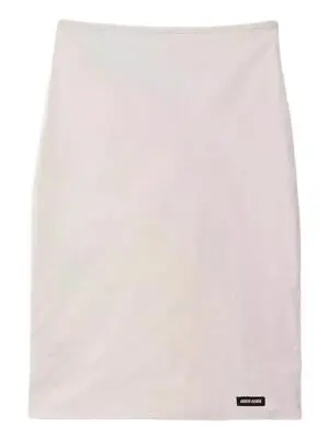 MIU MIU Miu Miu Stretch Poplin Pencil Skirt With Washed Treatment