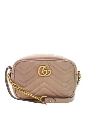 Gucci Gucci GG Marmont Quilted Shoulder Bag Neutrals