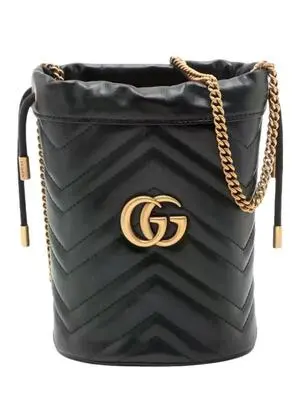 GUCCI 2000-2015 Small Gg Marmont Leather Matelasse Bucket Bag