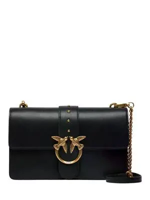 Pinko Love Bag One Medium Handbag In Leather - Black