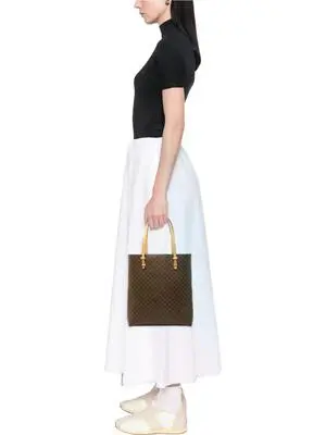 Celine 2000 Macadam Coated Canvas Tote Bag - Brown