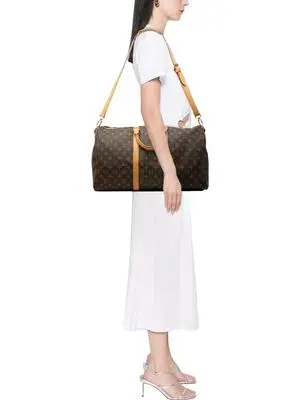 LOUIS VUITTON 2000 Monogram Keepall Bandouliere 50 Travel Bag - Brown