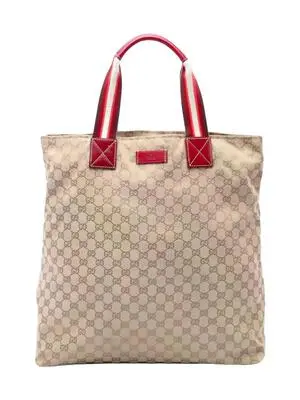 Gucci Gg Canvas Web Vertical Tote Bag - Neutrals