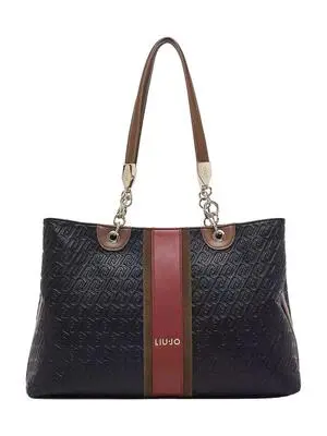 Liu Jo Logo Embossed Tote Bag - Black