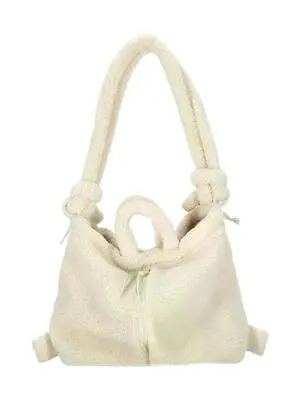 ÖLEND Mini Ona Sherpa Shoulder Bag With Knot Detail - Neutrals