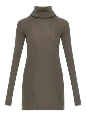 Rick Owens Rick Owens Ribbed Knit Turtleneck Top Grey