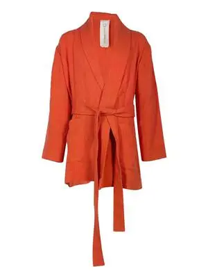 MARRAKSHI LIFE Belted Shawl-collar Jacket - Orange