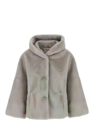 VALENTINI 1972 Hooded Faux-fur Jacket - Grey
