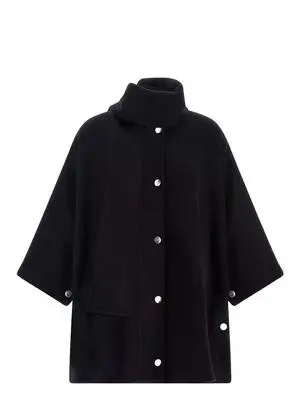 PINKO Caban Scarf-panel Wool Cape Coat