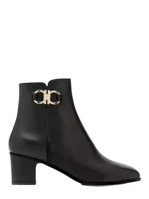 SALVATORE FERRAGAMO Gancini Leather Ankle Boots