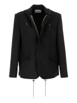Sacai Hooded Twill Jacket - Black