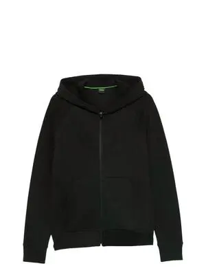 BOSS Logo-print Zip-up Hoodie - Black