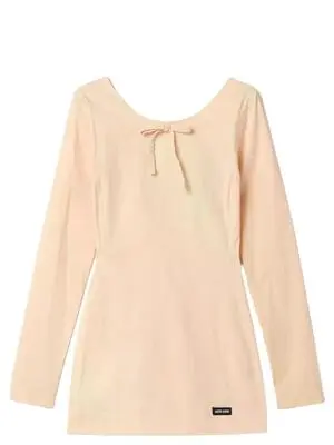 Miu Miu Stretch Poplin Mini-dress Neutrals