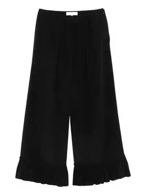Chloé Cropped Fluid Pants In Crêpe De Chine - Black