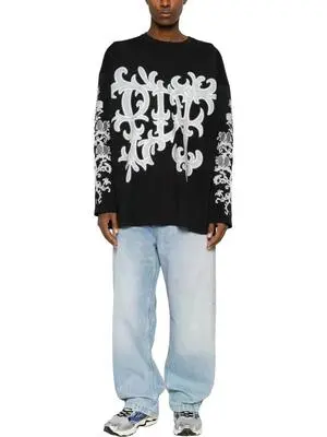 PDF Graphic-print Long-sleeve T-shirt - Black