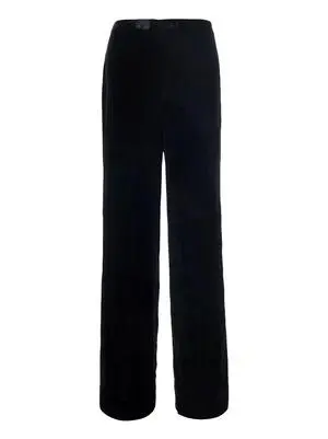 P.a.r.o.s.h Velvet Wide-leg Trousers - Black