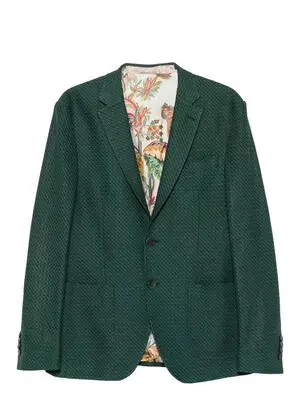 Etro Basket-weave Single-breasted Blazer - Green