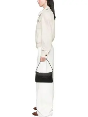 Fendi 2000-2010 Zucchino Canvas Pochette Shoulder Bag - Black