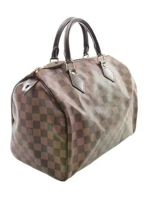 LOUIS VUITTON 2013 Damier Ebene Speedy Handbag - Brown
