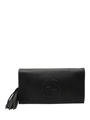 Gucci 2000-2015 Leather Soho Disco Clutch Bag - Black