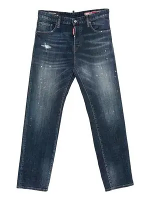 Dsquared2 Paint Splatter Distressed Jeans - Blue
