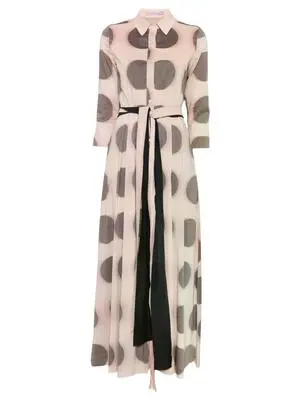 CAMILLA Polka-dot Belted Maxi Dress