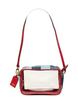 LOUIS VUITTON Monogram Denim Patchwork Beach Pouch Shoulder Bag - Blue