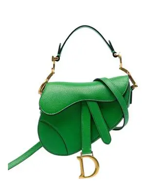 Dior 2022 Micro Goatskin Saddle Bag Satchel - Green