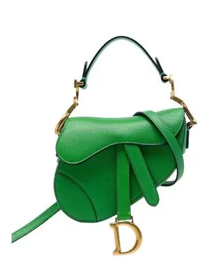 Dior Christian Dior Micro Goatskin Saddle Bag Satchel Green
