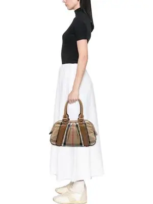BURBERRY 2000-2017 House Check Canvas Ashbury Knight Handbag