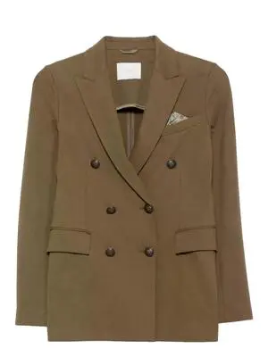 CIRCOLO 1901 Double-breasted Peak Lapel Blazer - Green