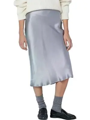 ANINE BING Silk Midi Skirt - Blue