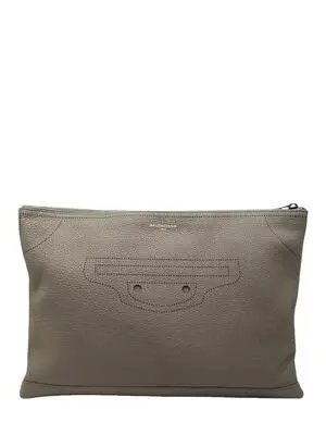 Balenciaga Balenciaga 2017 Calfskin Motocross Blackout Clutch Bag Brown