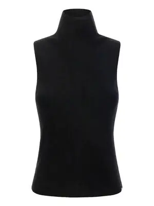 Extreme Cashmere Sleeveless Turtleneck Sweater - Black