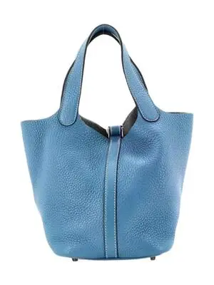 Hermès Picotin Bag Clemence Pm Tote Bag Blue