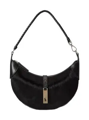 Polo Ralph Lauren Polo Id Haircalf Mini Shoulder Bag Black