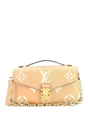 LOUIS VUITTON Pochette Metis Bicolor Monogram Empreinte Giant East West Shoulder Bag - Brown