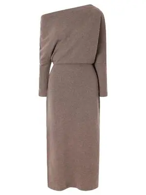 Altuzarra Kasos Asymmetric Cashmere Maxi Dress - Brown