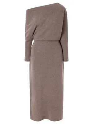 Altuzarra Kasos Asymmetric Cashmere Maxi Dress - Brown