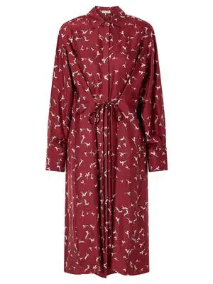 Altuzarra Floyd Printed Silk-twill Midi Shirt Dress - Red