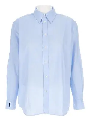 Polo Ralph Lauren Polo Ralph Lauren Cotton Poplin Shirt With Embroidered Logo Azzurro