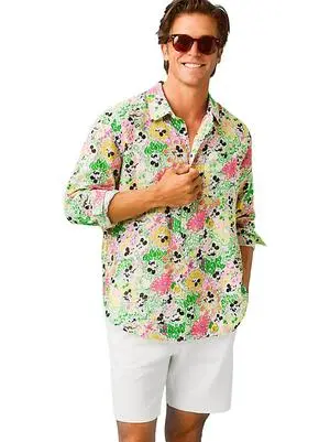 Lilly Pulitzer® Stuff Addison Linen Button Down Shirt - Multi Throwback Disney