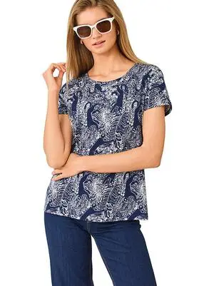 Lilly Pulitzer® LILLY PULITZER® Etta Scoop Neck Top Navy